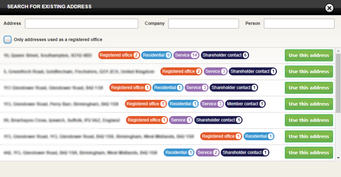 How do I select a Previously Entered Address? – Inform Direct