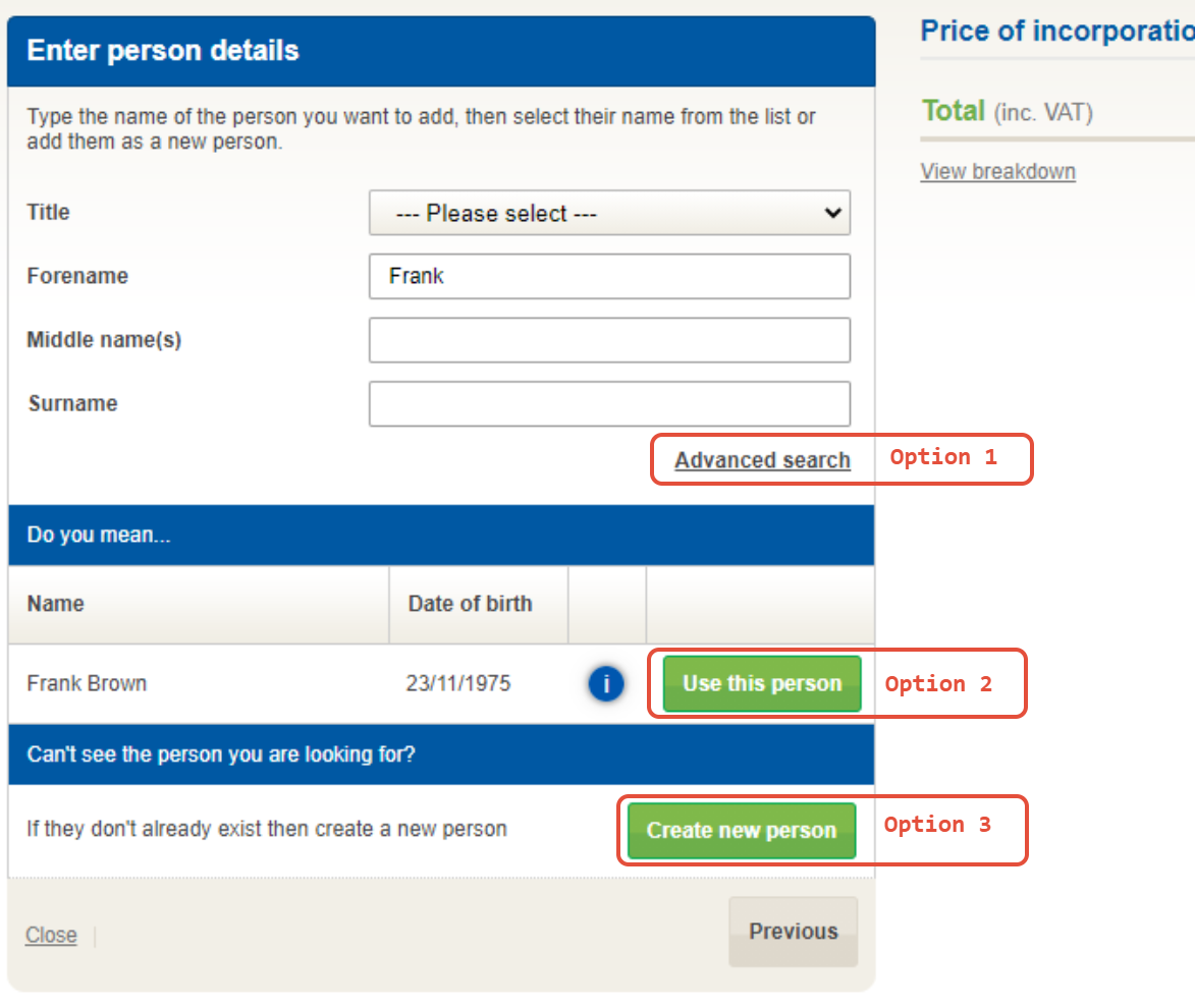 How do I select an Existing Person? – Inform Direct